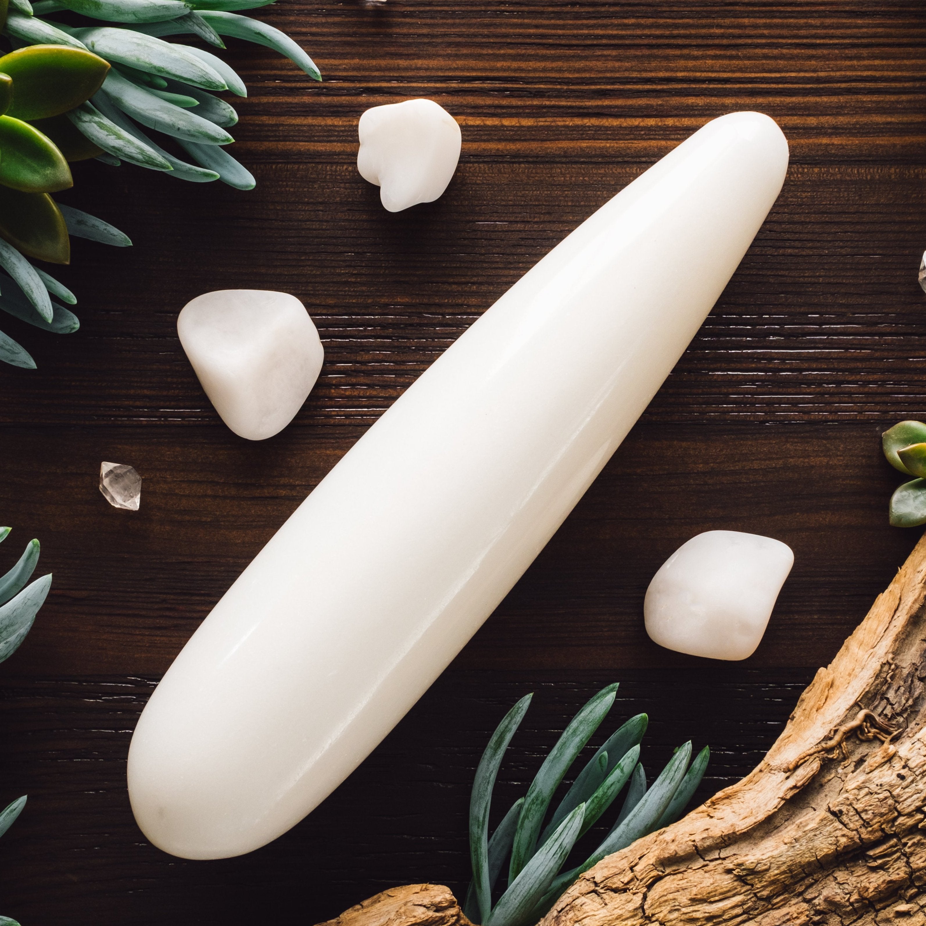 White Jade Yoni Wand | Yoni Love Crystals – Yoni Gem Stones